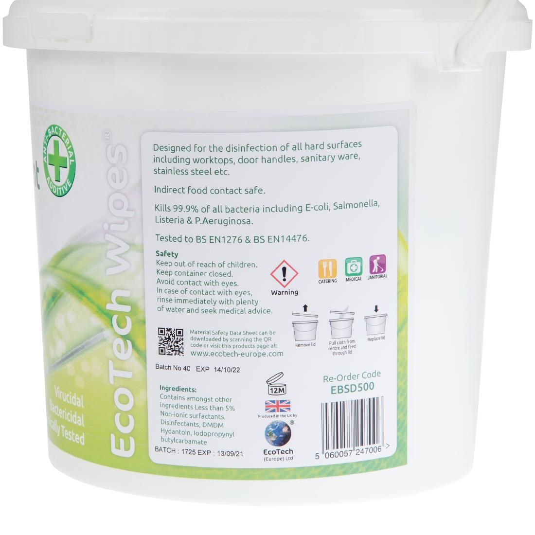 EcoTech Disinfectant Surface Wipes Bucket (500 Pack) – urneeds.co.uk