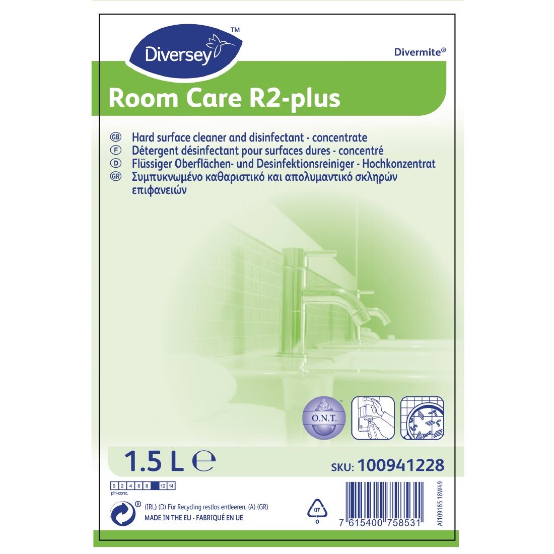Room Care R2-plus Hard Surface Cleaner and Disinfectant Concentrate 1 ...